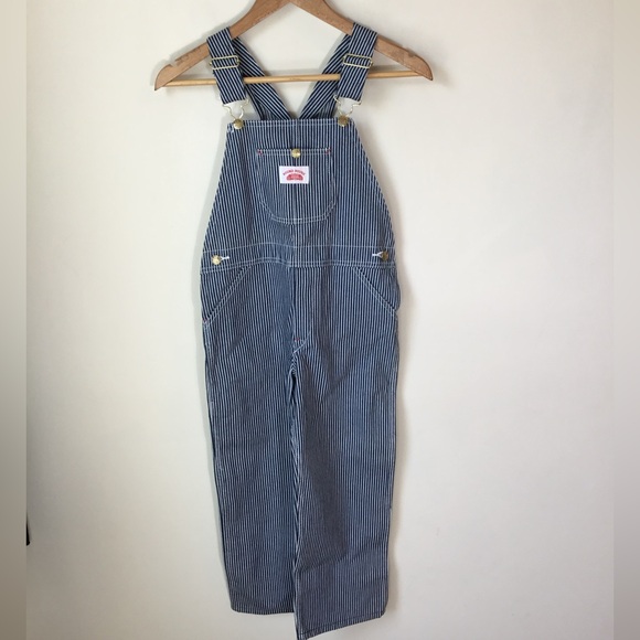 Round House | Bottoms | Round House Boys Hickory Striped Engineer Bib ...